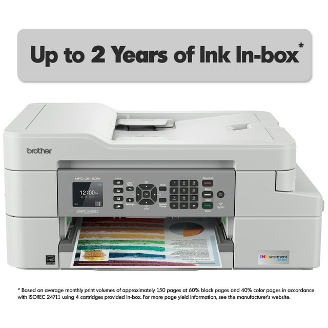 Brother INKvestment Tank MFC-J815DWXL Color Inkjet All-in-One, Up to 2 ...
