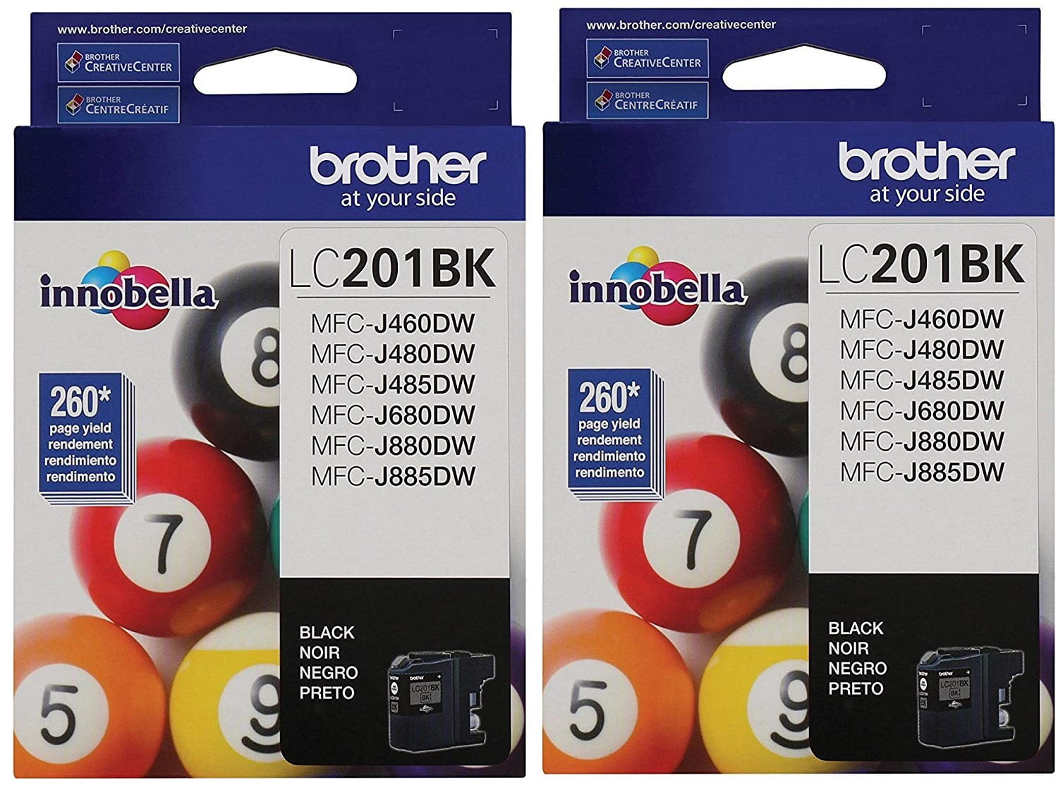Brother LC-201BK Black Inkjet Ink Cartridge-2 Pack - Walmart Business ...