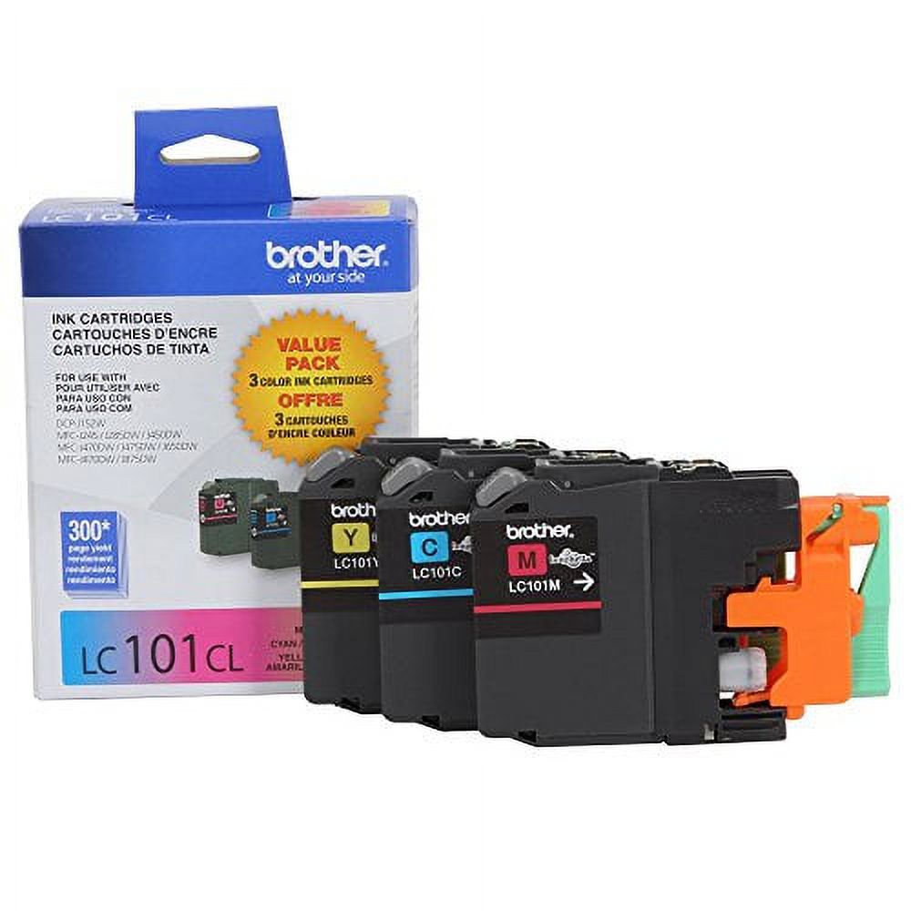 Brother LC101-3PKS Inkjet Printer Cartridges, Standard Yield Combo Pack ...