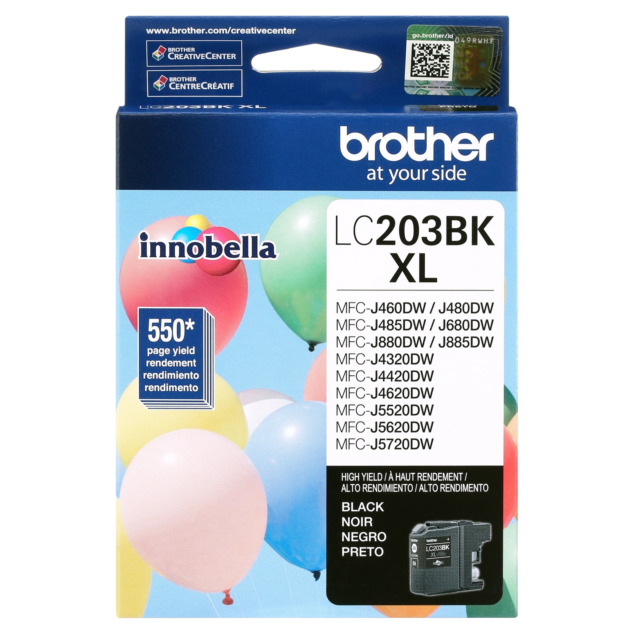 Brother Genuine Standard Yield Black Ink Cartridge, LC203BK ...