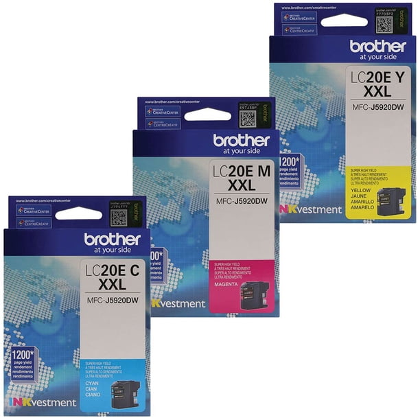 Brother (LC20E) C,M,Y Super High Yield Combo- 3 pack - Walmart Business Supplies