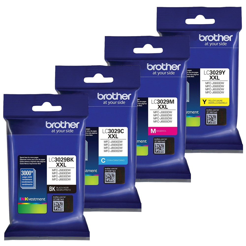 Brother LC3029 BK/C/M/Y High Yield Ink Cartridge Set - Walmart Business ...