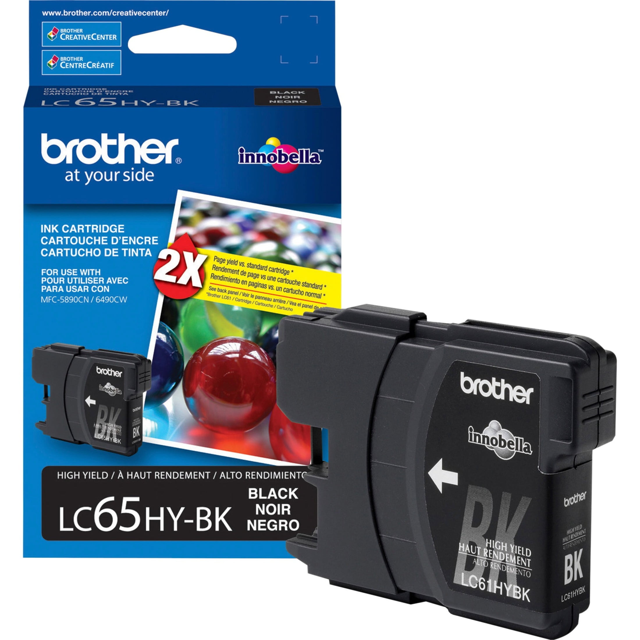Brother LC65HYBK Innobella High-Yield Printer Ink Cartridge, Black ...