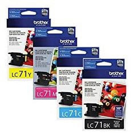 Brother LC71 Standard Yield 4-Color Inkjet Cartridge Set for Colored ...