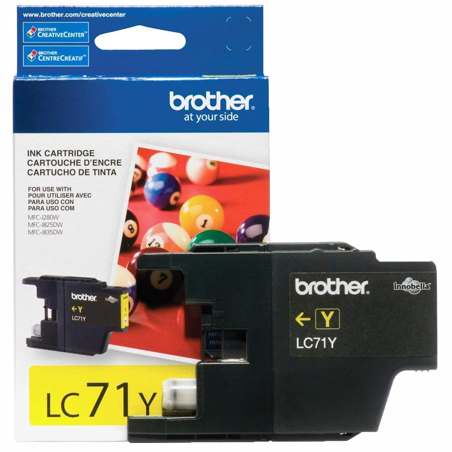Brother LC71Y Yellow Ink Cartridge (300 Yield) for Colored Printer ...