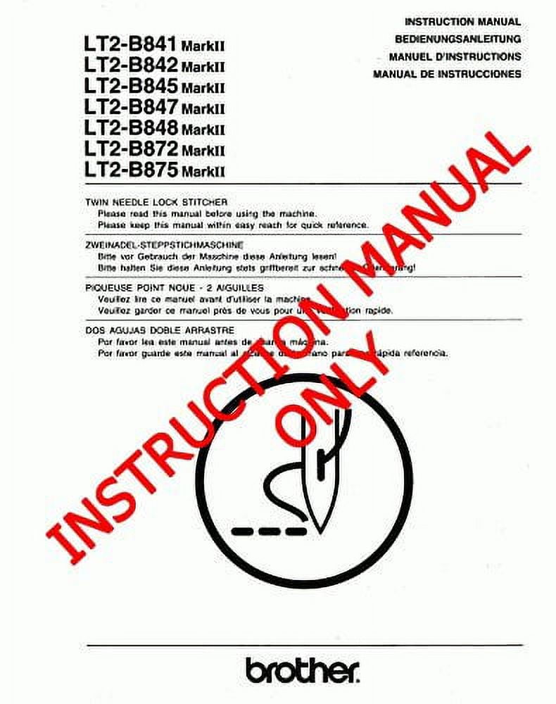 Brother LT2-872 875 Mark II Sewing Machine Owners Instruction Manual ...
