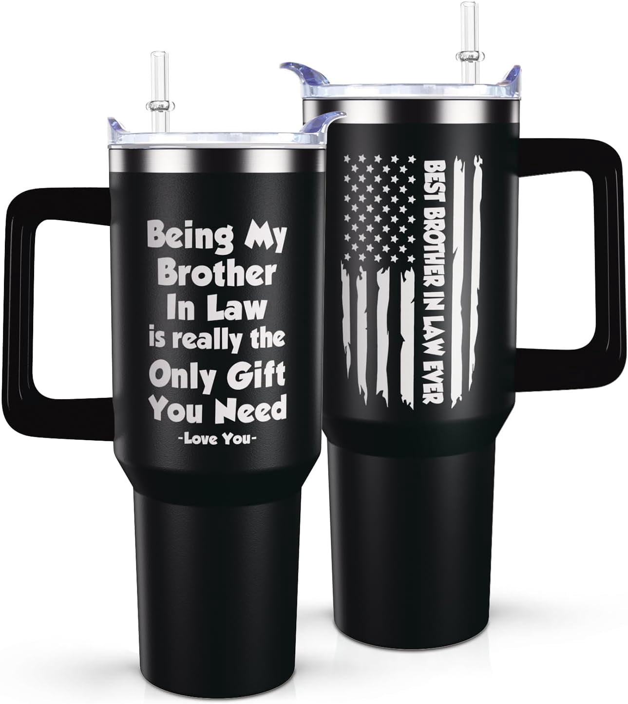 Brother In Law Gifts,40 oz Tumbler With Handle Lid and Straw,Birthday ...