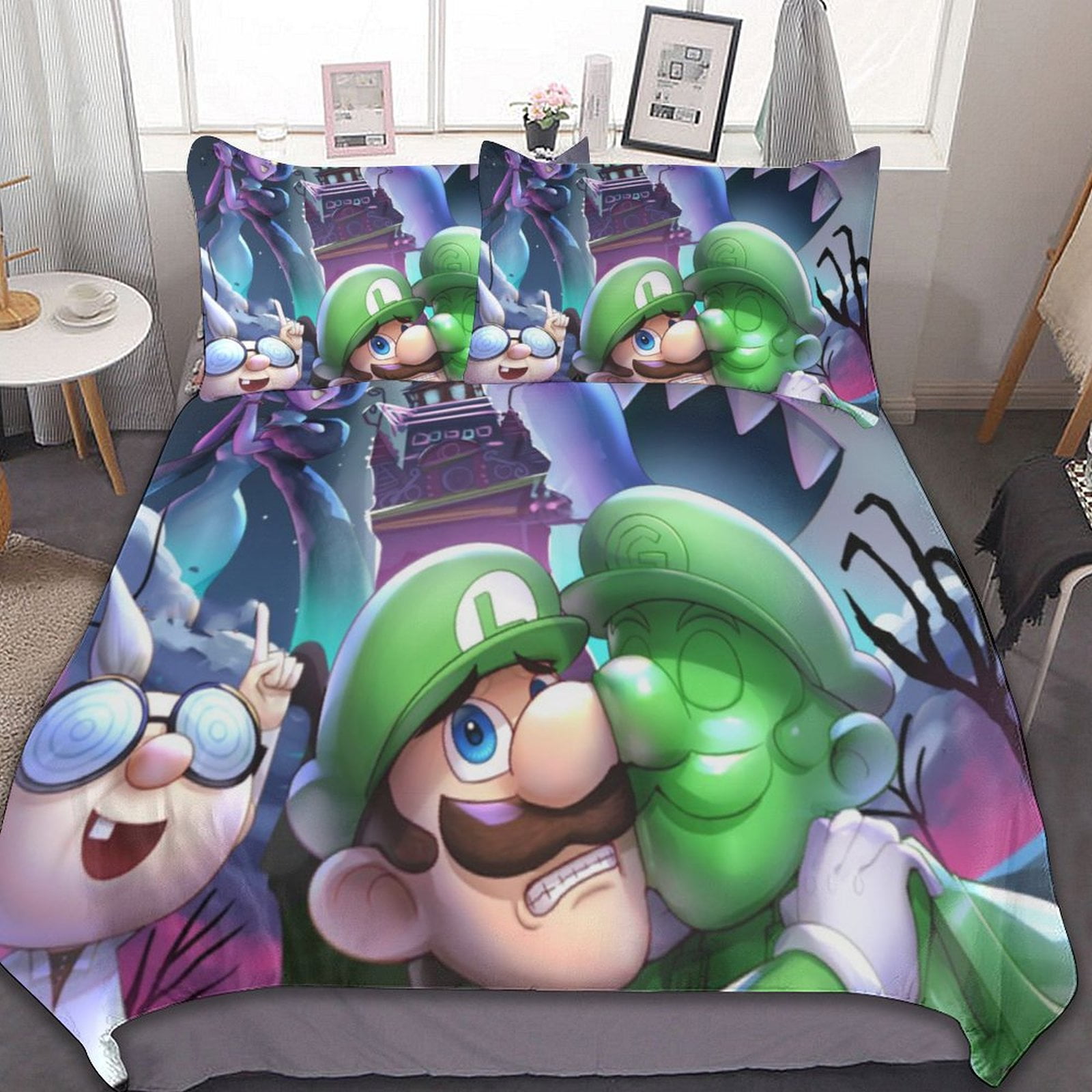 Brother Luigi's Mansion 3 Piece Bedding Sets Decor Comforter Sets With ...