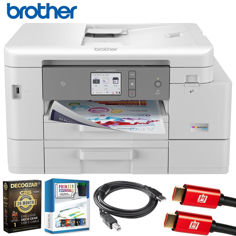 Brother MFC-J4535DW INKvestment All-in-One Color Inkjet Printer Bundle ...