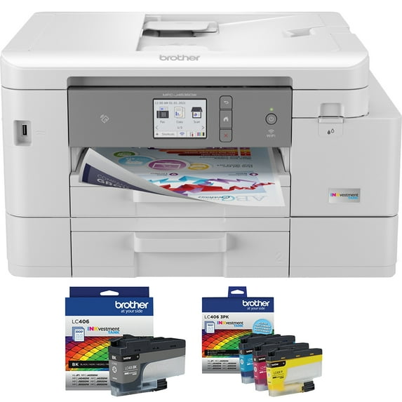 Brother MFC-J4535DW INKvestment All-in-One Color Inkjet Printer Bundle ...