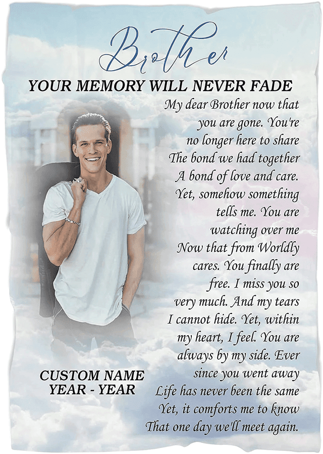 Brother Memorial Blanket - Brother Memorial Custom Picture ...