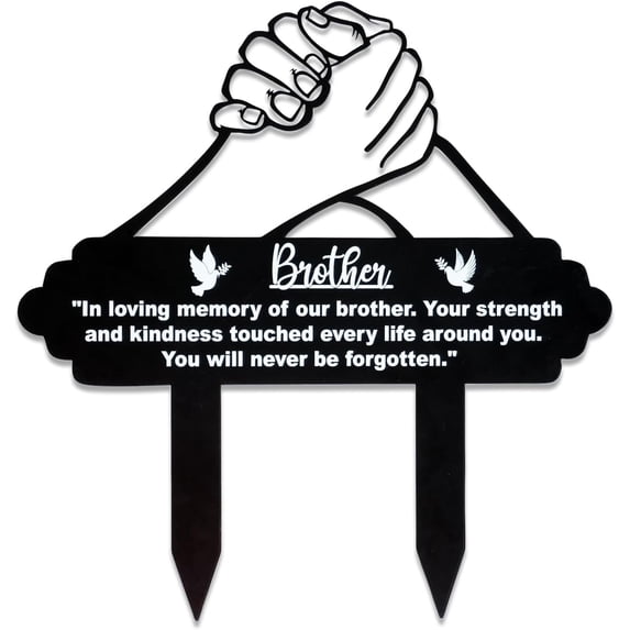 Brother Memorial Plaques for Grave Decorations for Cemetery, Metal ...