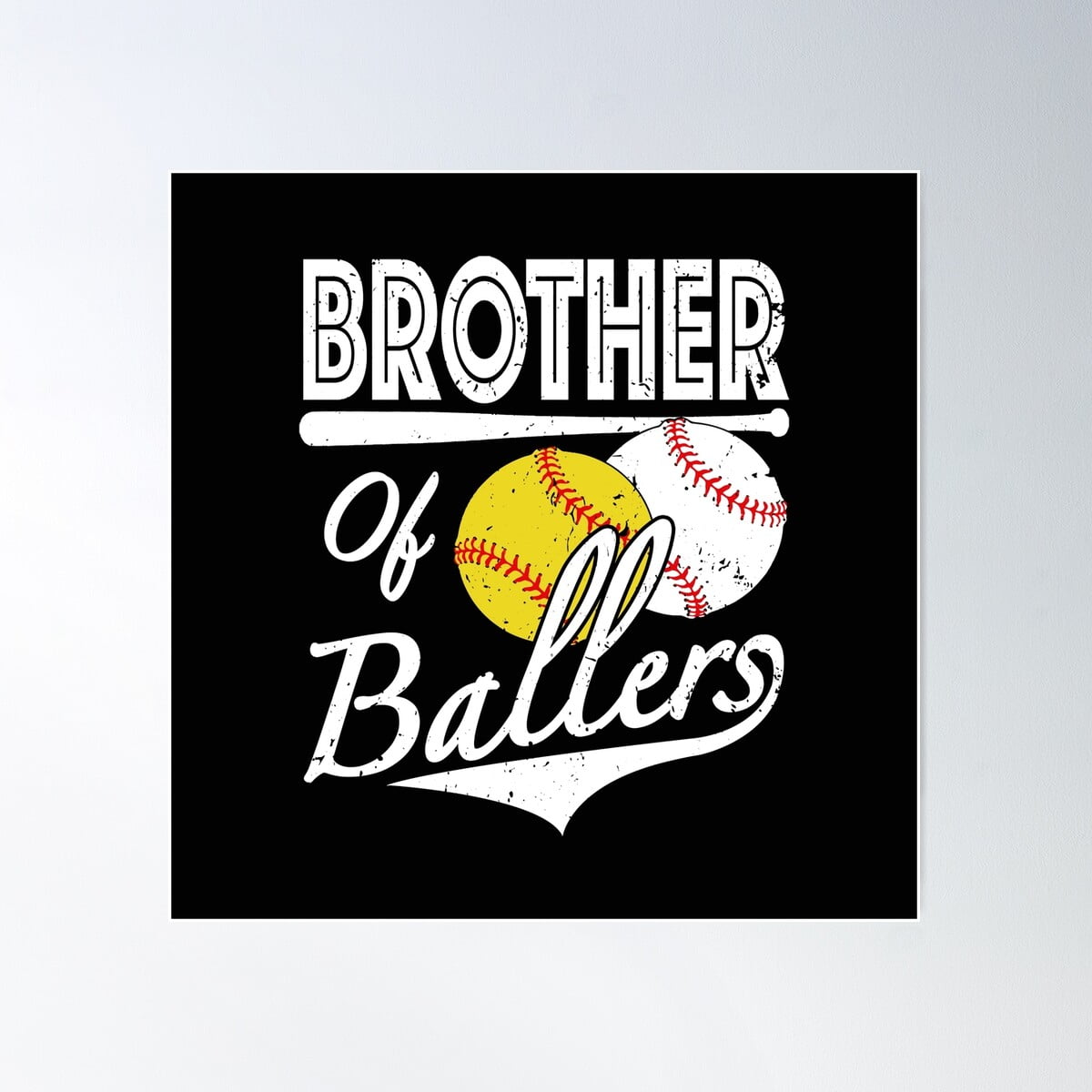 Brother Of Ballers Baseball And Softball Player Poster Wall Art, Modern ...