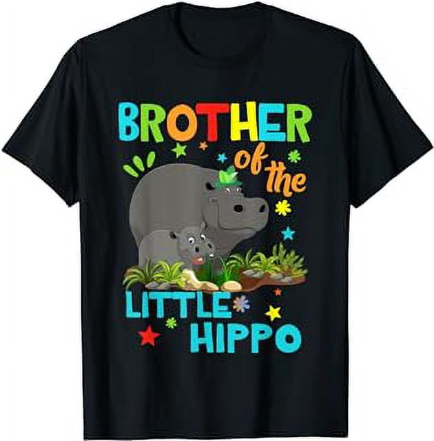 Brother Of Little Hippo Birthday Family Shirts Matching T-Shirt ...