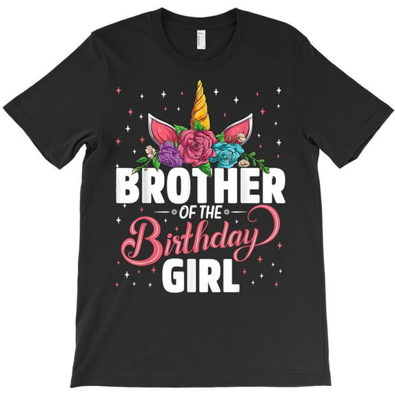 Brother Of The Birthday Girl Funny Unicorn Girls Family Matching G10743 ...