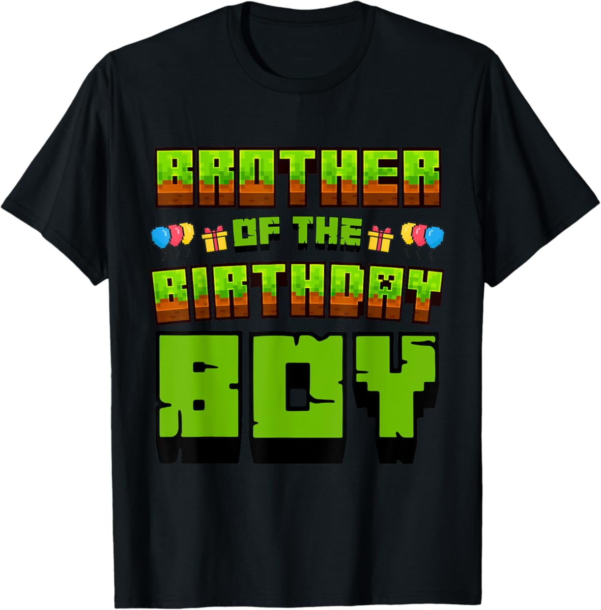 Brother Of The Birthday Video Gamer Pixel Number Unisex T-Shirt S-5Xl ...