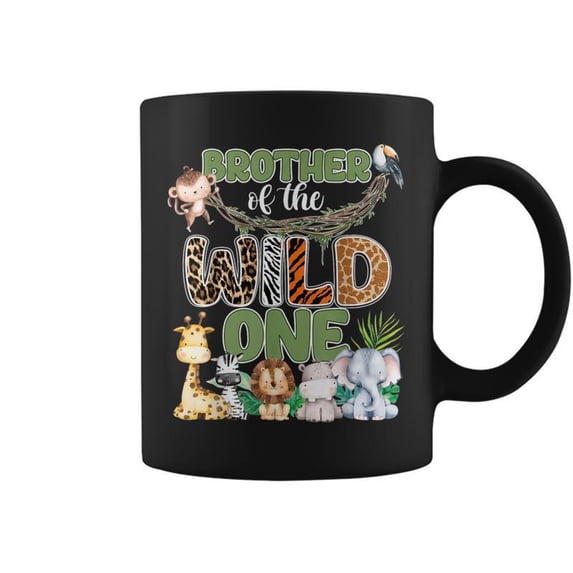 Brother Of The Wild One 1St Birthday Family Safari Jungle Coffee Mugs ...