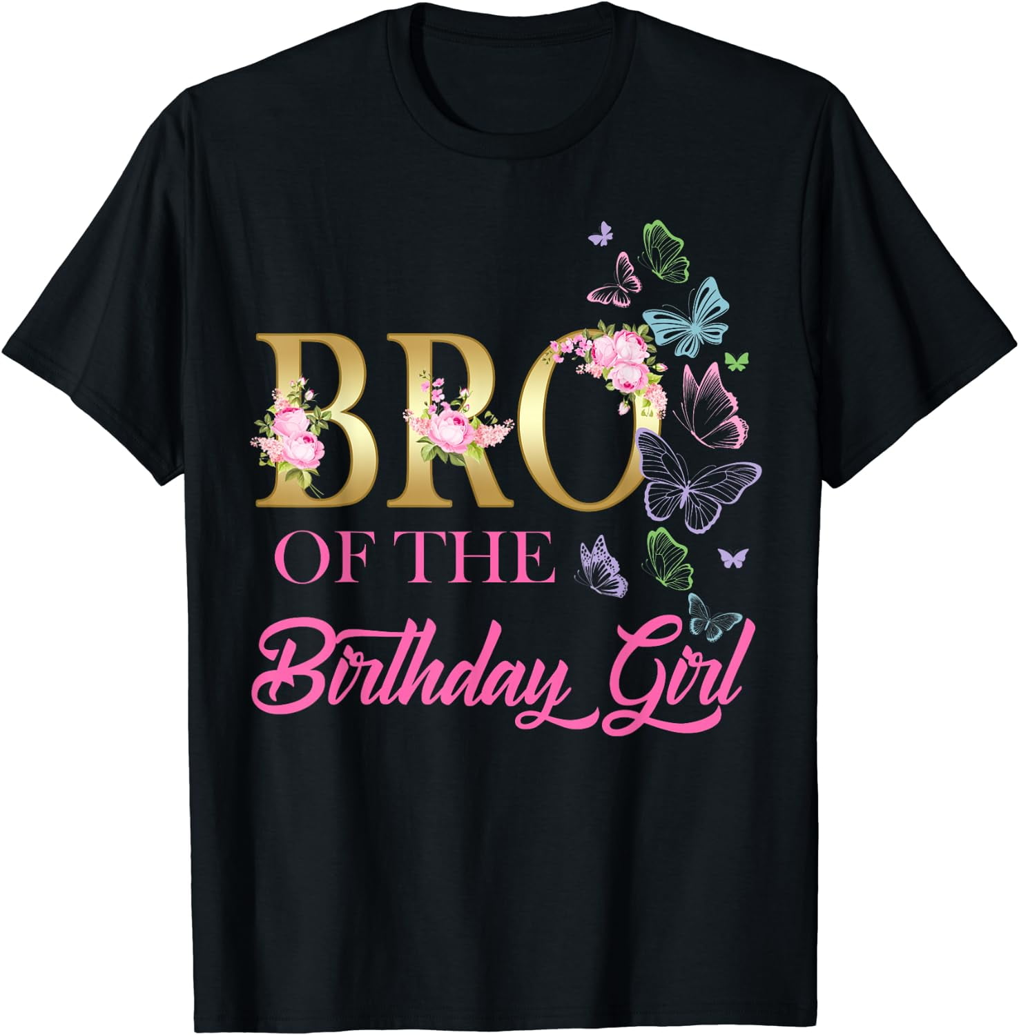 Brother One First Birthday Matching Family Butterfly Floral T-Shirt ...