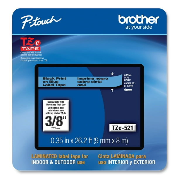 Brother P-Touch TZe Laminated Removable Label Tapes, 0.35" x 26.2 Feet ...