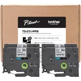 "Brother P-touch TZe-231 Laminated Label Maker Tape 1/2"" x 26.2' Black on White for PTD210 ...
