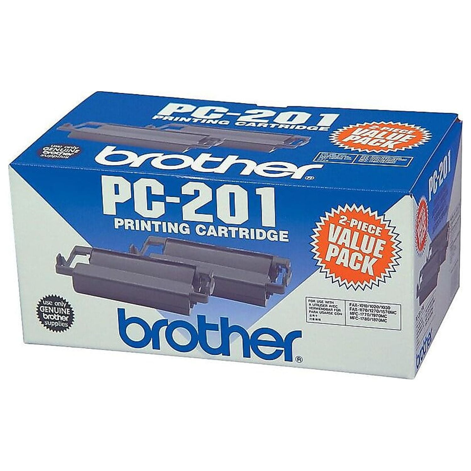 Brother PC 201 Black Fax Cartridges Standard 2/Pack (PC201-2PK) 444718 ...
