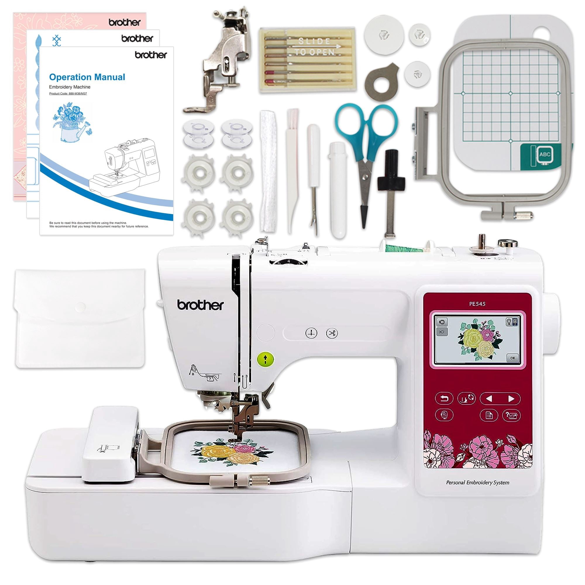 Brother PE545 Embroidery Machine with 4" x 4" Hoop & Accessories ...