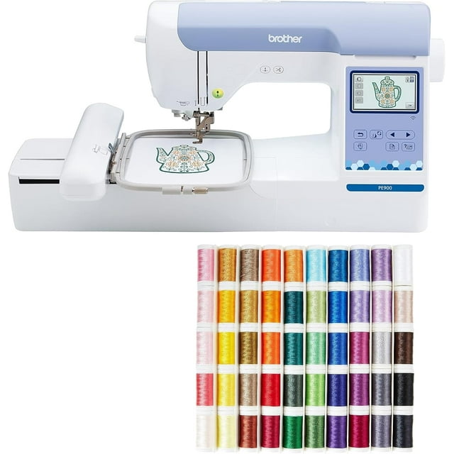 Brother PE900 Embroidery Machine with WLAN, and SA650 Designio 50-Color ...