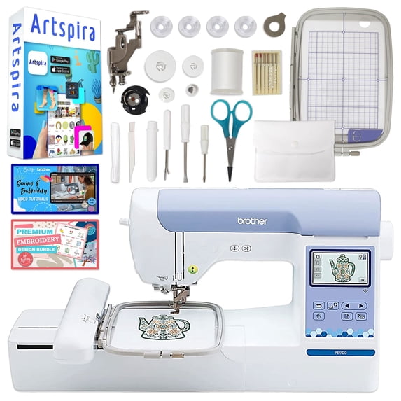 "Brother Digital Stitching PE900 Embroidery Machine with 5"" x 7"" Hoop ...