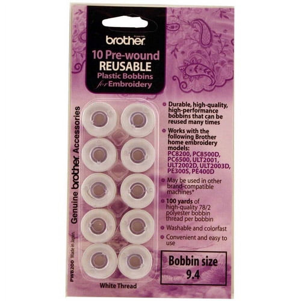 Brother Pre-wound White Embroidery Bobbin Thread - Walmart.com