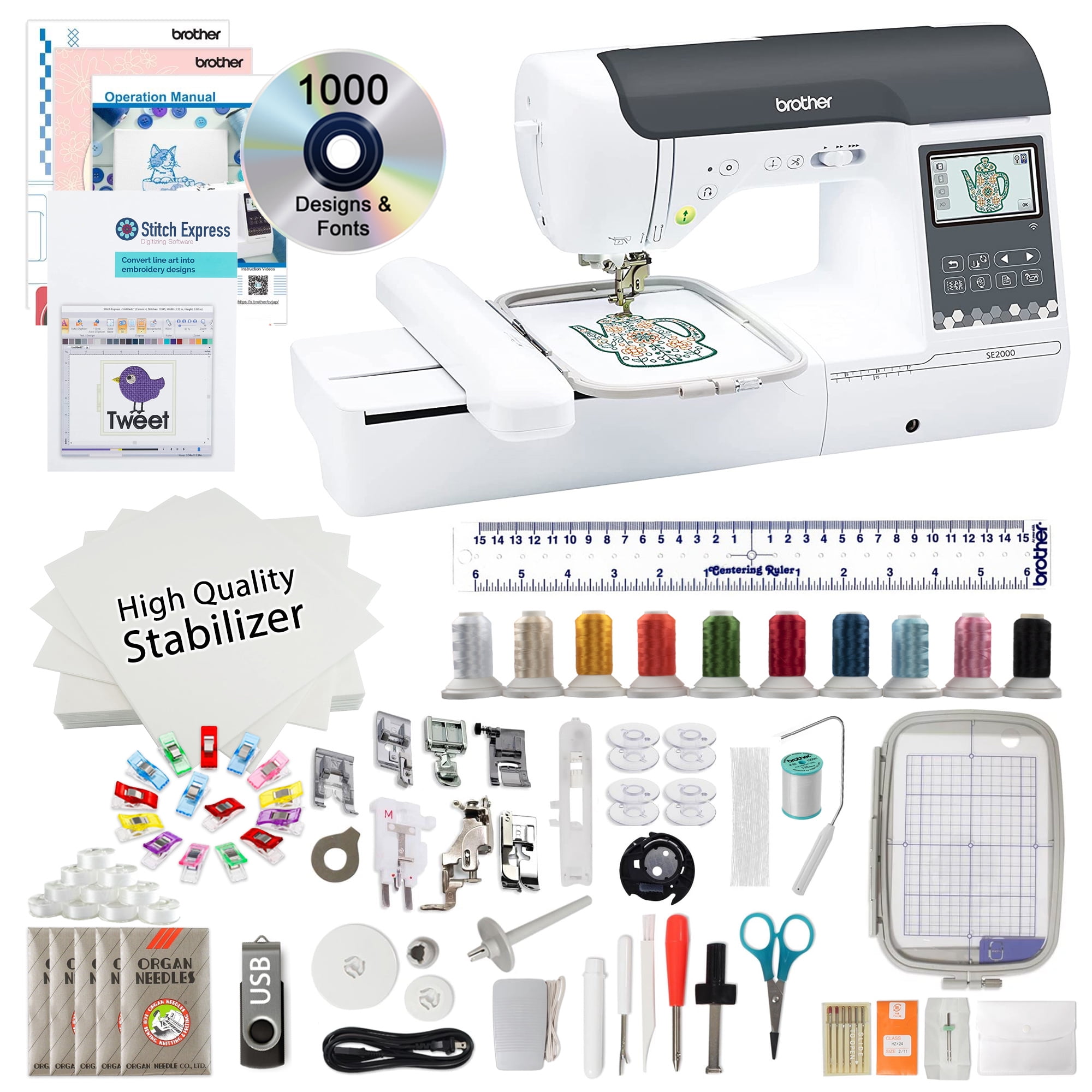 Brother SE2000 Computerized Sewing and Embroidery Machine with ...