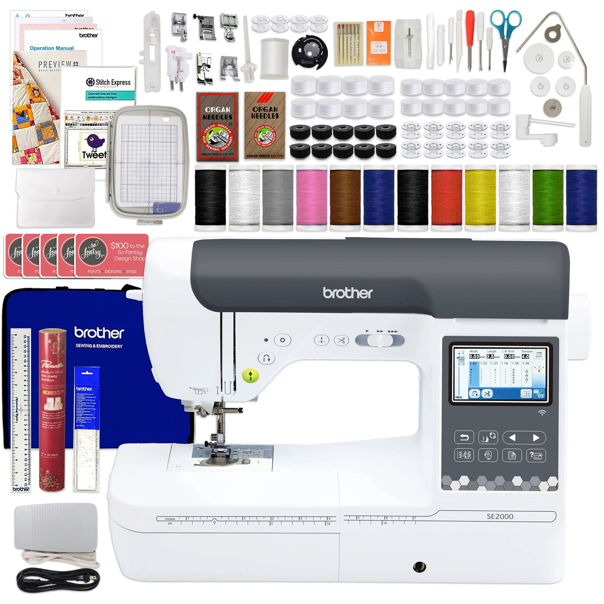 Brother SE2000 Commercial Quilting & Stitching Machine w/ Deluxe Sewing ...