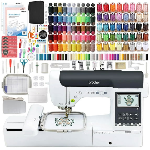 Brother SE2000 Embroidery & Sewing Machine w/ Deluxe Thread & Accessory ...