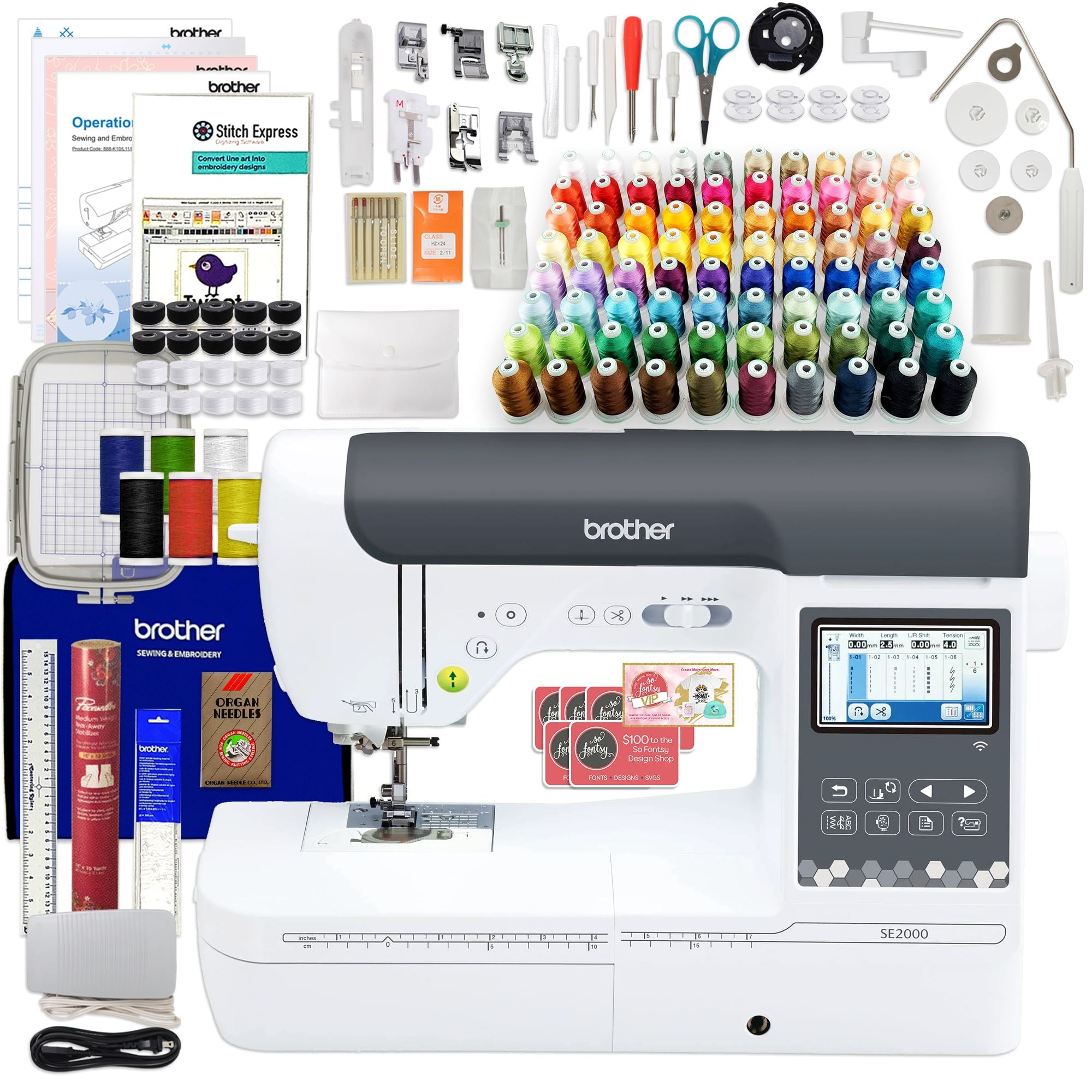 Brother SE2000 Quilting & Stitching Embroidery Machine w/ $1,470 Thread ...