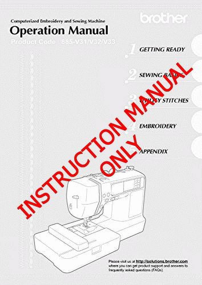 Brother SE425 Sewing Embroidery Machine Owners Instruction Manual ...