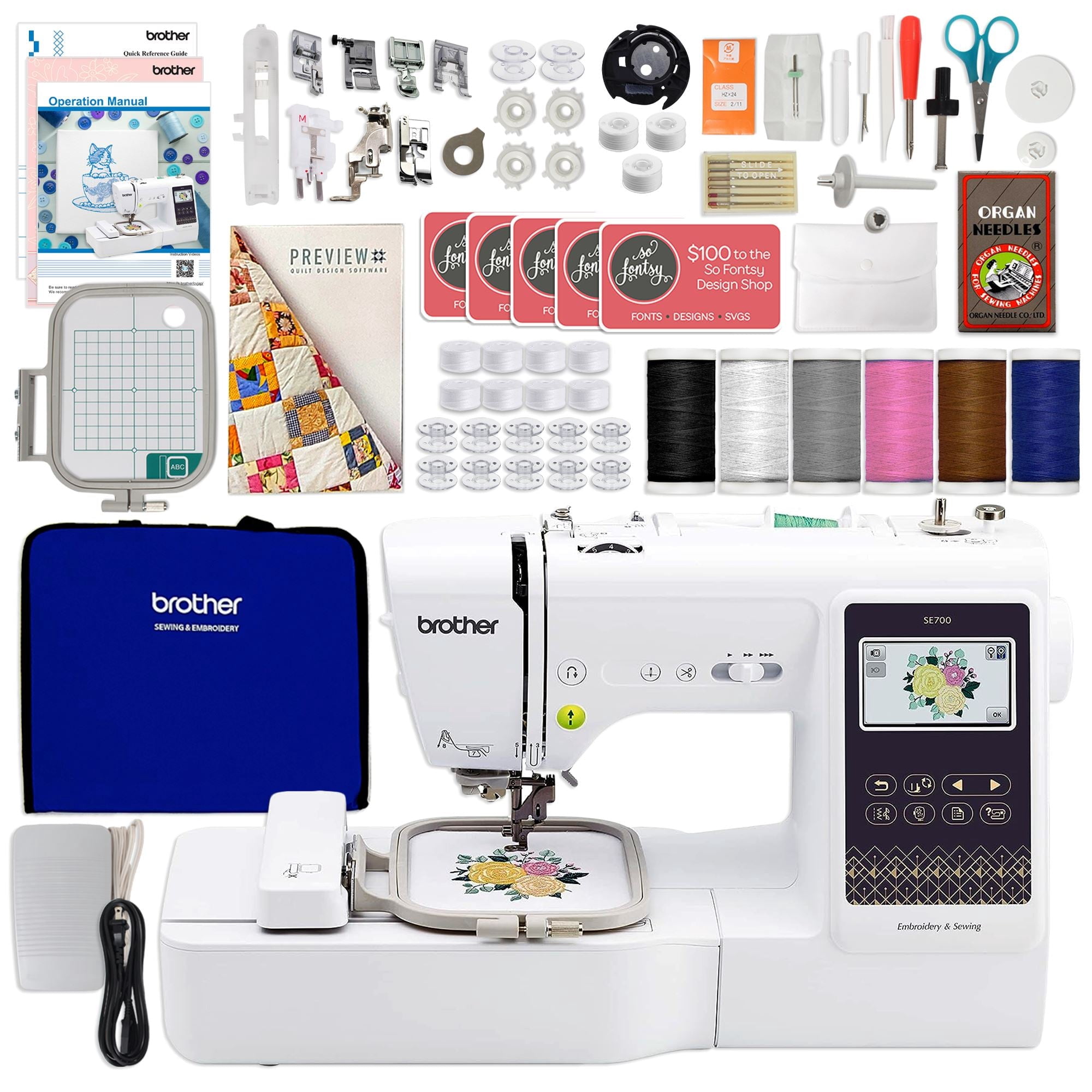 "Brother SE700 Embroidery & Sewing Machine 4"" x 4"" with Software ...