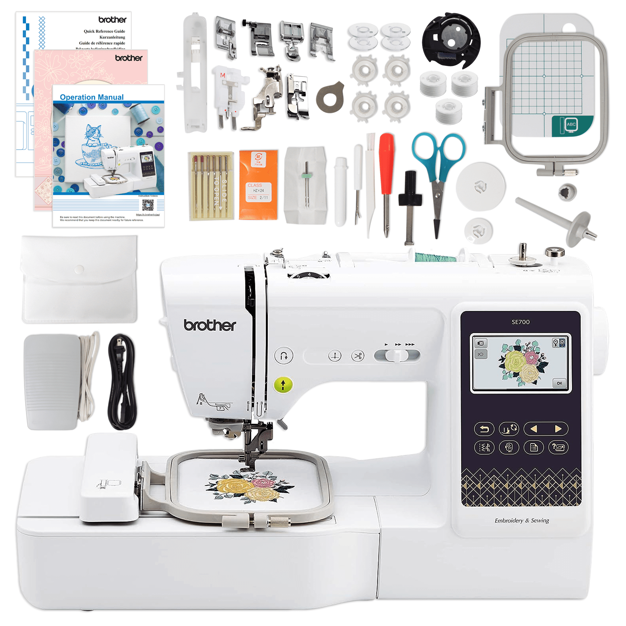 Brother SE700 Embroidery & Sewing Machine w/ 4" x 4" Hoop & Accessories ...