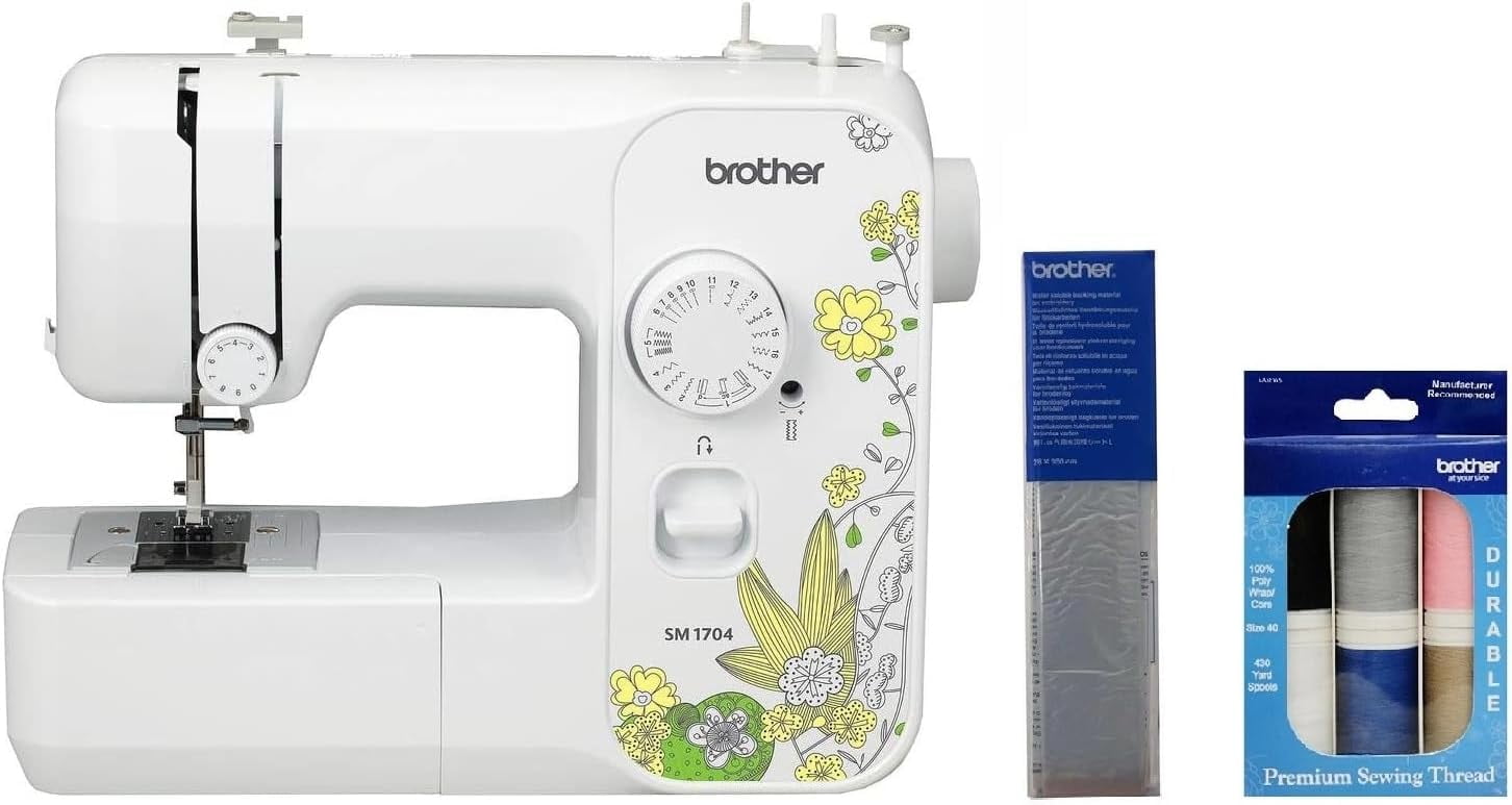 Brother SM1704 17-Stitch Free Arm Sewing Machine, SASEW6 6-Piece ...