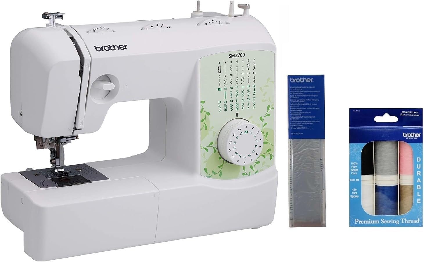 Brother SM2700 27-Stitch Free Arm Sewing Machine and SASEW6 6-Piece ...