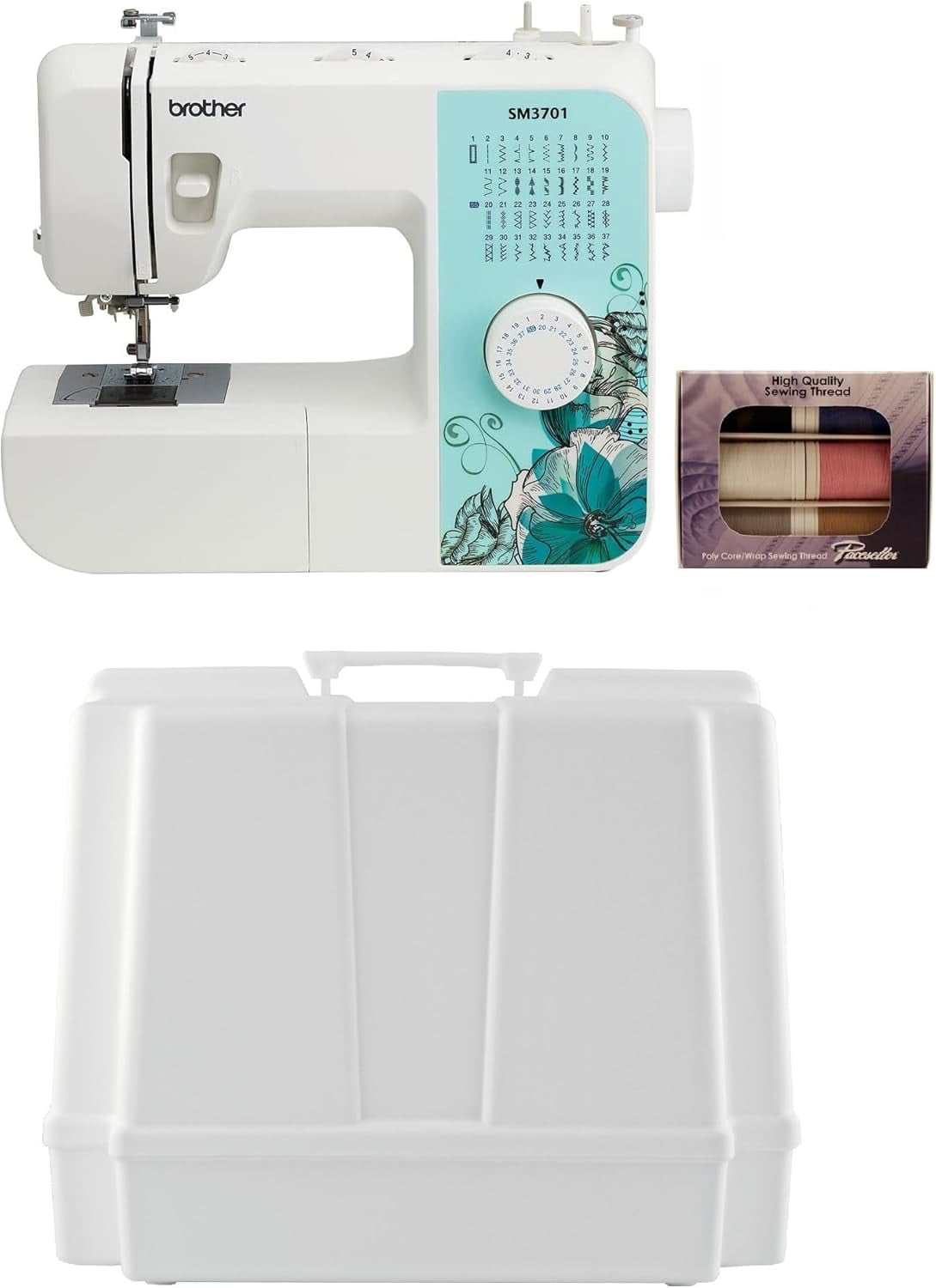 Brother SM3701 37-Stitch Free Arm Sewing Machine, 5300A Hard Plastic ...
