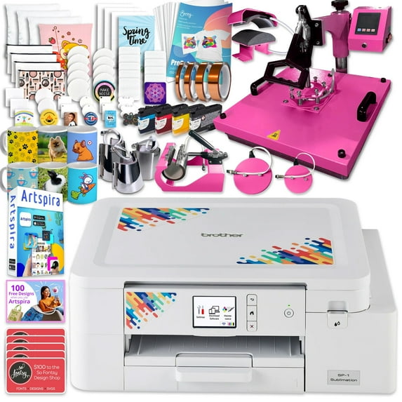 Brother SP-1 Sublimation Printer Bundle with 8-in-1 Heat Press ...