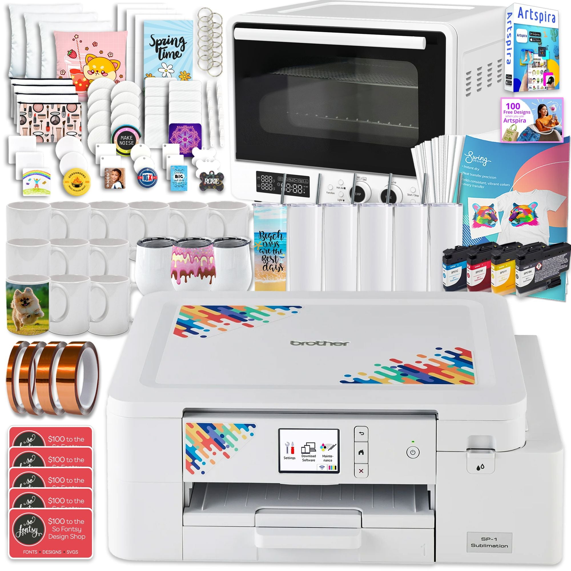 Brother SP-1 Sublimation Printer with Sublimation Oven Bundle - Walmart.com