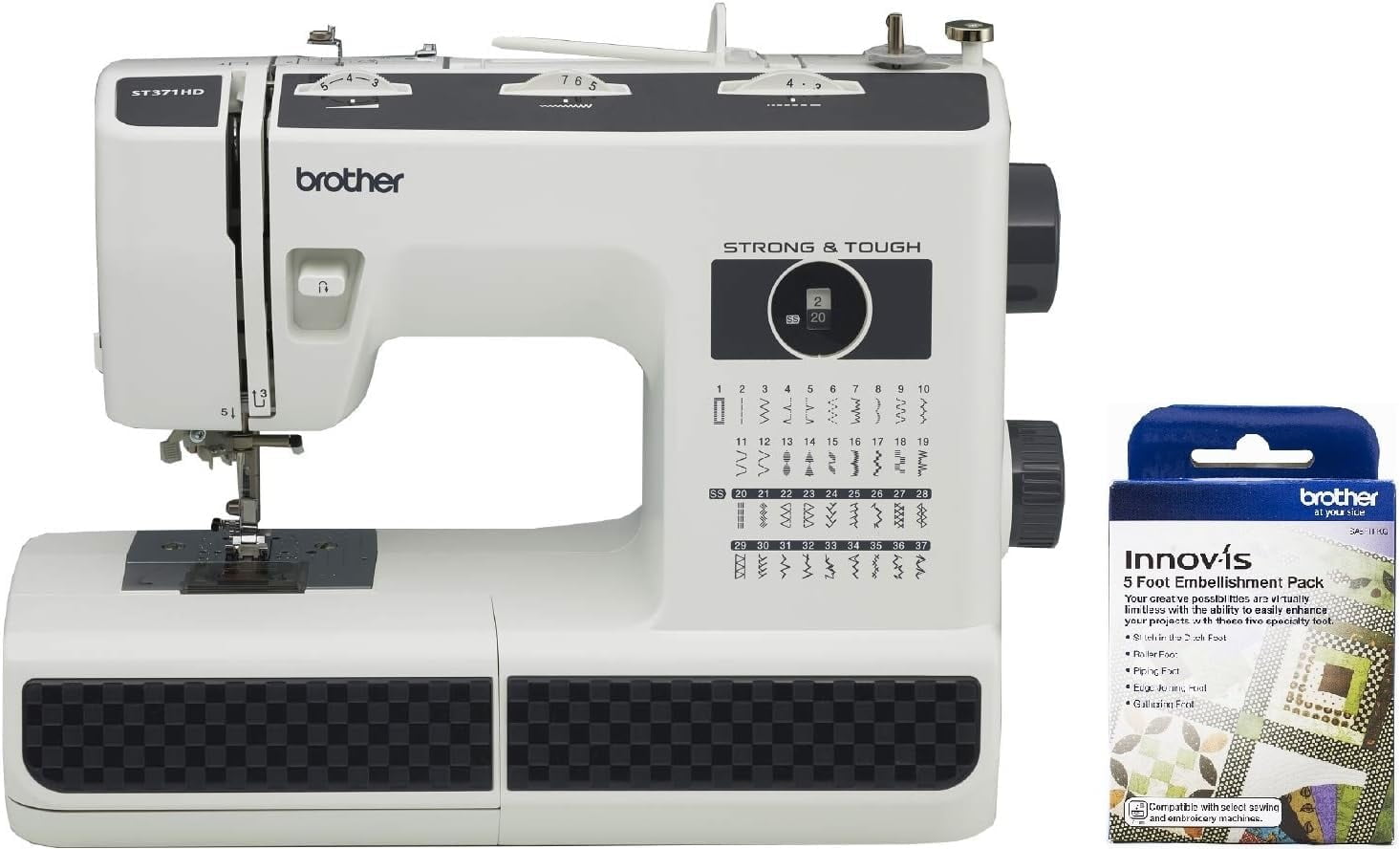 Brother ST371HD 37-Stitch Heavy Duty Sewing Machine, 5 Foot ...