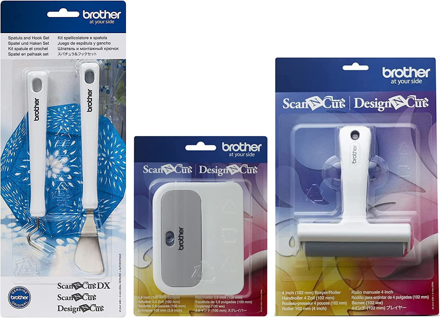 Brother ScanNCut Complete Crafting Accessories Set: Spatula and Hook Set, Scraper Tool, Brayer ...