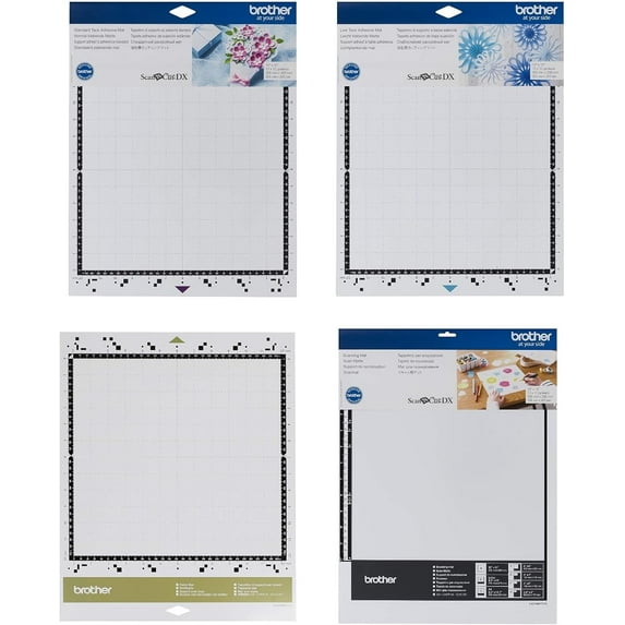 Brother ScanNCut DX Mats 4-Pack, 12" x 12", Standard Tack, Low Tack ...