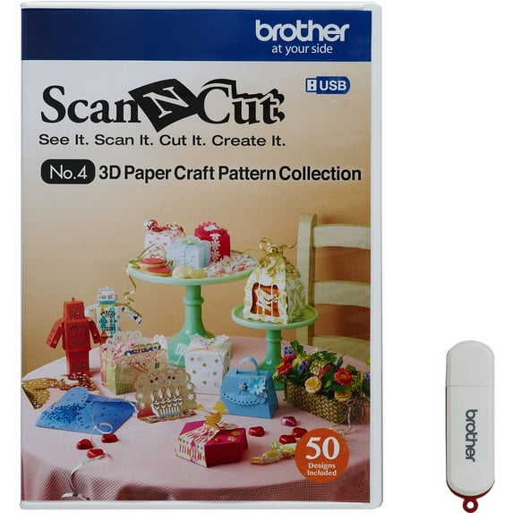 Brother ScanNCut USB No. 4 3D Paper Craft Pattern Collection - Walmart.com
