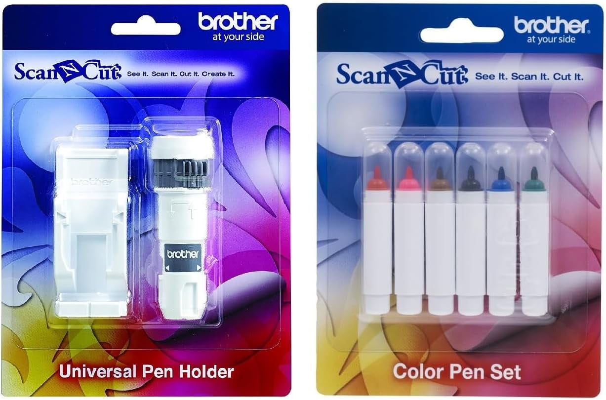 Brother ScanNCut Universal Pen Holder CAUNIPHL1 and 6-Piece Color ...