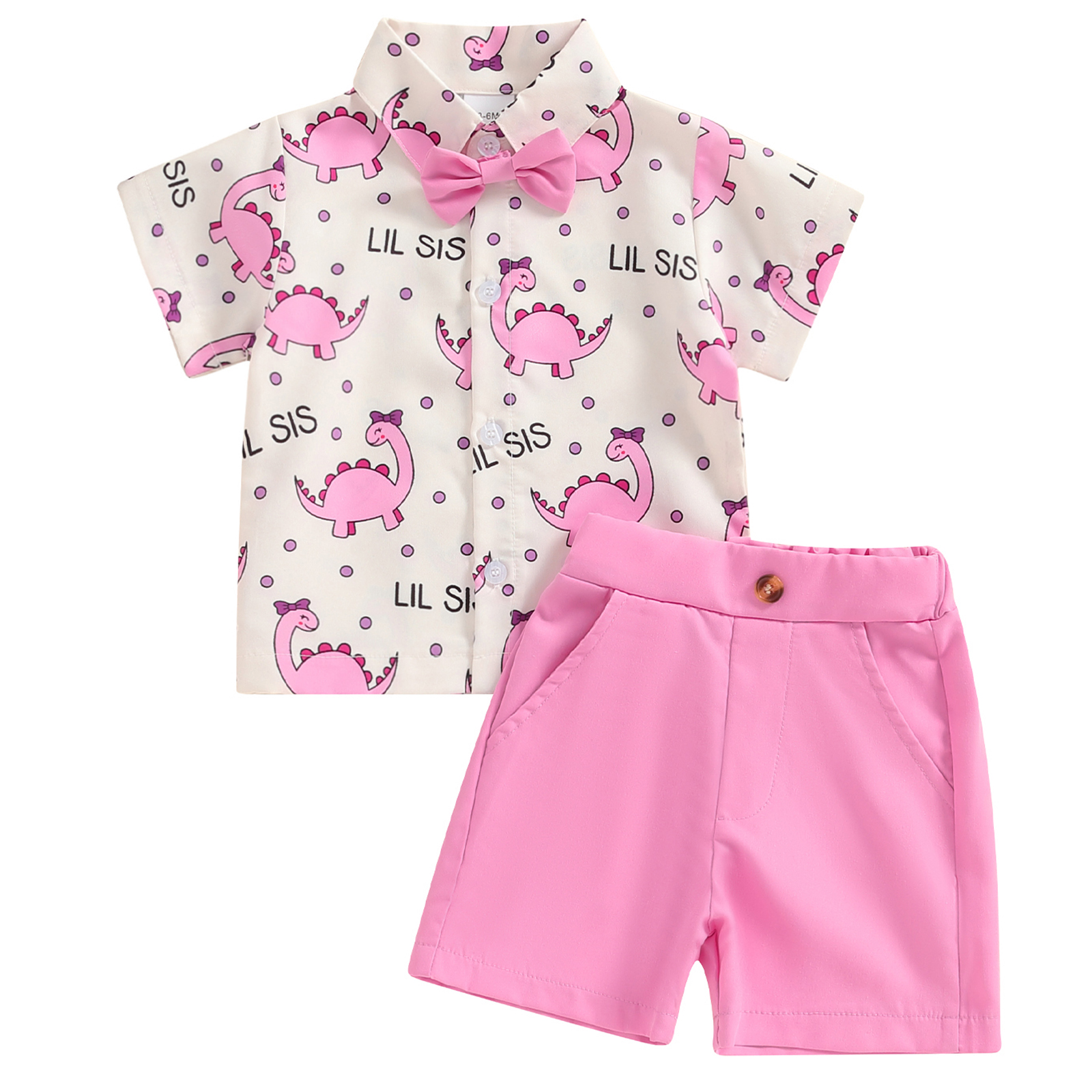 Brother Sister Matching Outfits Dinosaur Print Button Down Tops Shirt ...