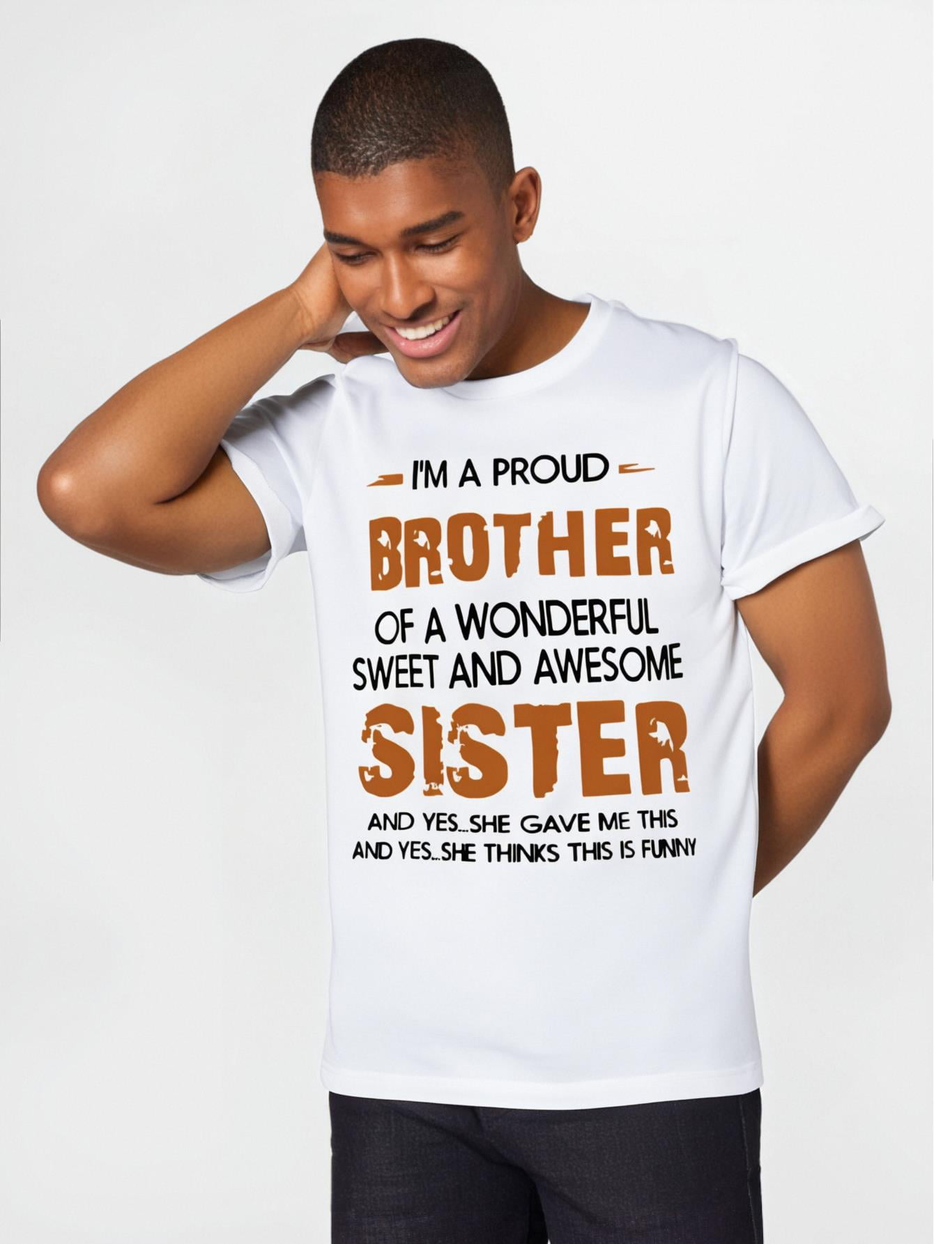 Brother Sister Print Men's Round Neck Print Tee Short-Sleeve Comfy T ...