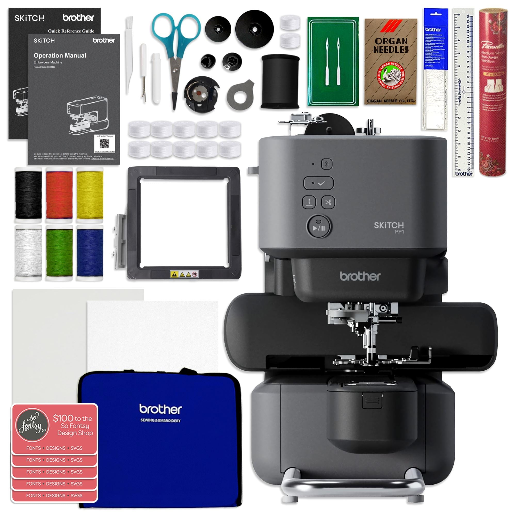 "Brother Skitch PP1 4"" x 4"" Digital Embroidery Machine for Stitching ...