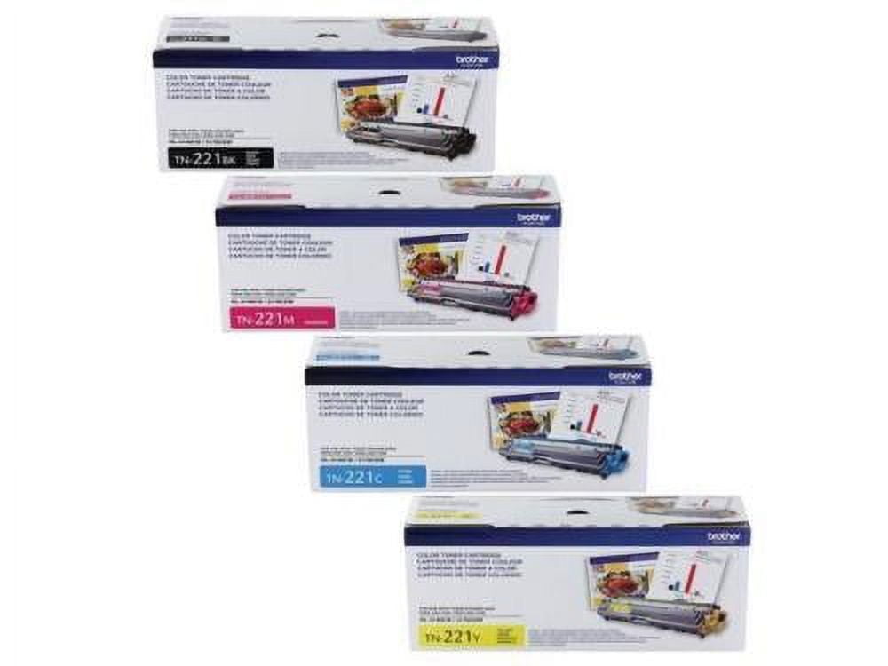 Brother Genuine Standard Yield Toner Pack (TN-221), Black, Cyan ...